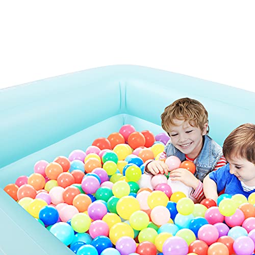Goxowo Small Inflatable Plastic Pool Backyard Blow Up Pools for Family Mini Lounge Swimming Pool Above Ground for Garden Outdoor Party Beach (71" X 53" X 24")