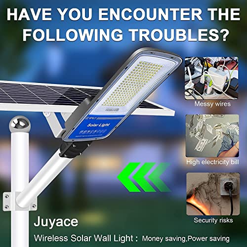 LED Solar Street Lights 360W with Remote Control Dusk to Dawn Flood Light for Parking Lot, Stadium, Yard, Garage and Garden