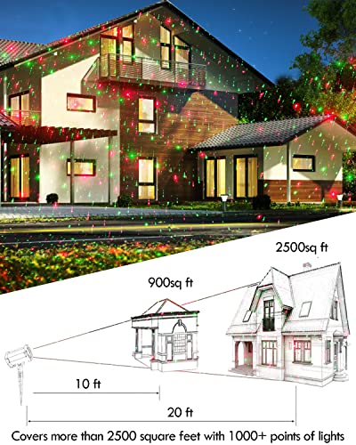 Poeland 18 Patterns Garden Lights Moving Laser Christmas Projector Halloween Decoration for Home and Garden
