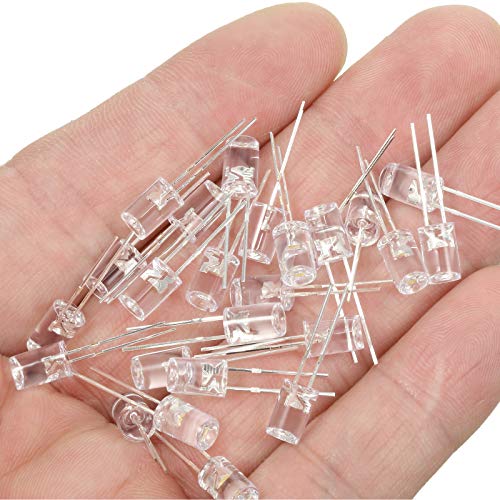 Mudder 180 Pcs LED 5mm Christmas String Lights Replacement Bulbs Energy Efficient LED Halloween Wire Light Set Connectable Home Decor Light Bulb for Festival Patio Garden Wedding Holiday (Warm White)