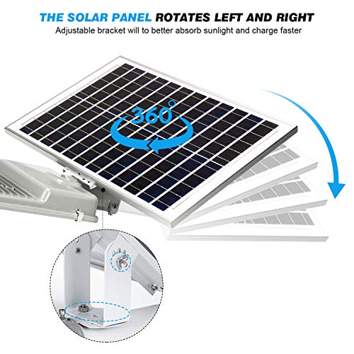 LED Solar Street Lights 360W with Remote Control Dusk to Dawn Flood Light for Parking Lot, Stadium, Yard, Garage and Garden