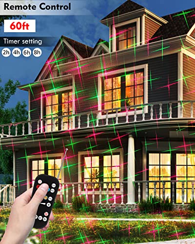 Poeland 18 Patterns Garden Lights Moving Laser Christmas Projector Halloween Decoration for Home and Garden