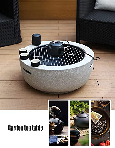 LEAYAN Garden Fire Pit Grill Bowl Grill Barbecue Rack Fire Pits Outdoor Garden Burning Fire Pit BBQ Grill Table - 23β, Outdoor Burning Fire Bowl with Spark Screen Cover and Poker
