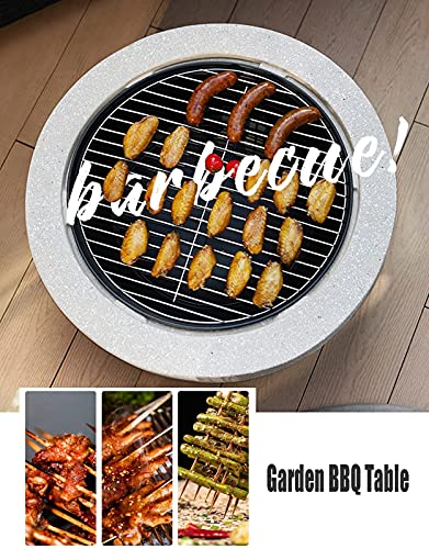 LEAYAN Garden Fire Pit Grill Bowl Grill Barbecue Rack Fire Pits Outdoor Garden Burning Fire Pit BBQ Grill Table - 23β, Outdoor Burning Fire Bowl with Spark Screen Cover and Poker