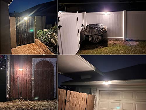Pisool Solar Lights Outdoor, [2 Pack/3 Modes] Solar Motion Sensor Lights IP65 Waterproof Solar Powered Security Outdoor Wall Lights for Fence Deck Patio Porch Garden Garage (Warm White)