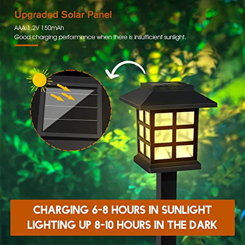 Otdair 12 Pack Solar Pathway Lights Outdoor, Decorative Solar Garden Lights, Waterproof Solar Lights for Garden, Patio, Yard, Landscape, Pathway, Driveway, Lawn (Warm Light)
