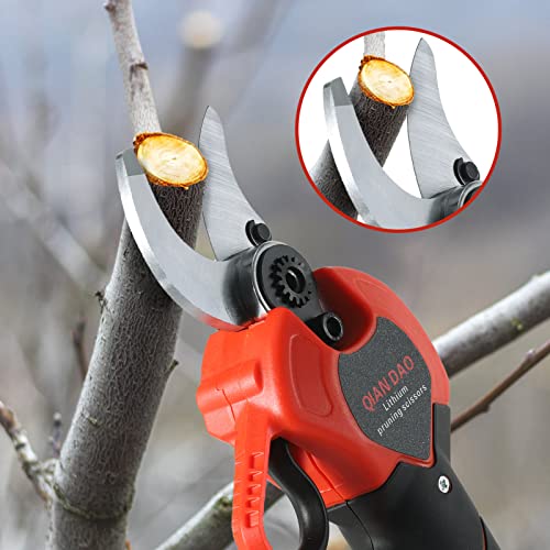 Electric Pruning Shears WBLLG Cordless Electric Pruning Battery Powered, Tree Branch Pruner with Brushless Motor, 2 Pcs 25V Lithium Battery, SK5 Blades, 1.6 Inch Cutting Diameter