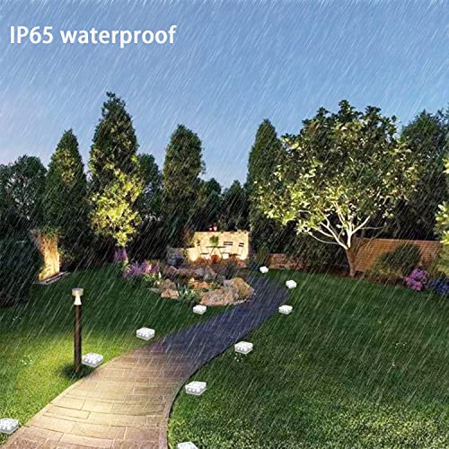 WAHZAUS Solar Ground Lights, 4” x 4” Square Garden Solar Lights Outdoor Waterproof, Solar Outdoor Lights for Garden Lawn Yard Walkway Patio Grounds Decorations.(4 Pack White)