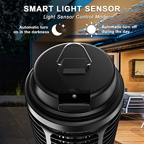 Bug Zapper Outdoor, Mosquito Zapper with Dusk to Dawn Light Sensor, 18W Electric Fly Zapper, Waterproof Mosquito Killer, Mosquito Repellent Outdoor, Fly Trap for Home, Garden, Outdoor Mosquito Control