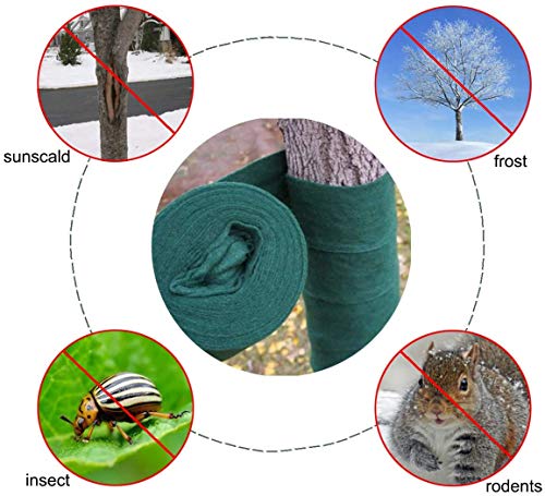 Feitore 2 Pack Tree Wrap, Breathable Fabric Tree Protector Wrap Thick Winter-Proof Tree Guards for Warm Keeping and Moisturizing