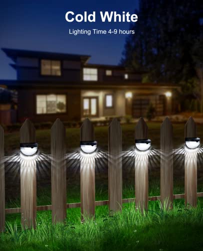 OTHWAY Solar Fence Post Lights Wall Mount Decorative Deck Lighting, Black, 4 Packs