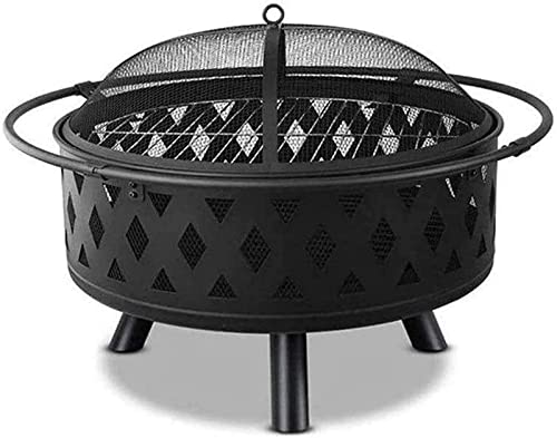 LEAYAN Garden Fire Pit Portable Grill Barbecue Rack Wood Burning Fire Pit Backyard with Cooking Grill,Fire Pit Multifunctional Barbecue Rack Indoor Winter Charcoal Heater for Camping Backyard