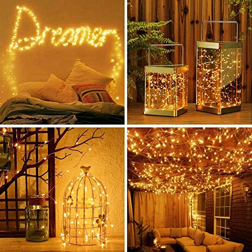 ECOWHO Solar String Lights Outdoor, 72ft 200 LED Solar Powered Fairy Lights Waterproof Decorative Lighting for Patio Garden Yard Party Wedding (Warm White,1Pack)