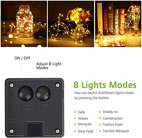 ECOWHO Solar String Lights Outdoor, 72ft 200 LED Solar Powered Fairy Lights Waterproof Decorative Lighting for Patio Garden Yard Party Wedding (Warm White,1Pack)