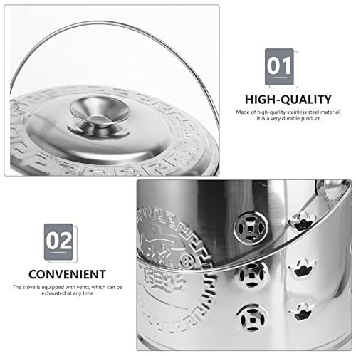 GANAZONO 1 Set Incinerator Burn Barrel with Lid Ancestor Money Burning Pot Sacrificial Ash Bucket Burning Leaves Bin for Home Outdoor Garden Patio Yard