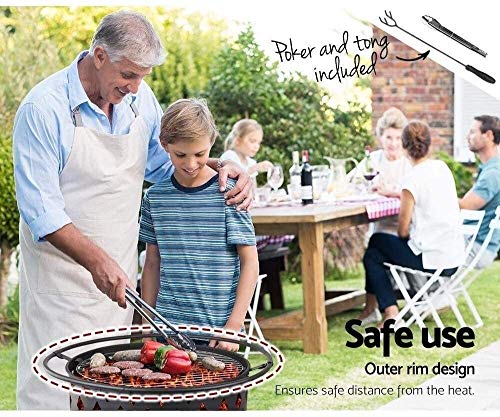 LEAYAN Garden Fire Pit Portable Grill Barbecue Rack Wood Burning Fire Pit Backyard with Cooking Grill,Fire Pit Multifunctional Barbecue Rack Indoor Winter Charcoal Heater for Camping Backyard