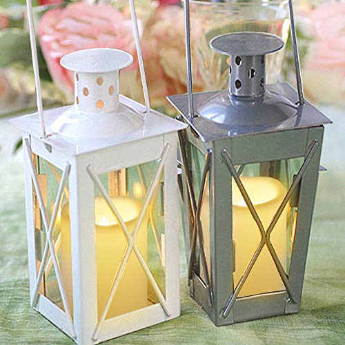 YINCHI Outdoor Waterproof Flameless Candle with Timer - Flickering White Plastic Battery Operated LED Lantern Light Bright Resin Electric Pillar for Outside Patio Garden Party Wedding Deco 3β(D)x4β(H)