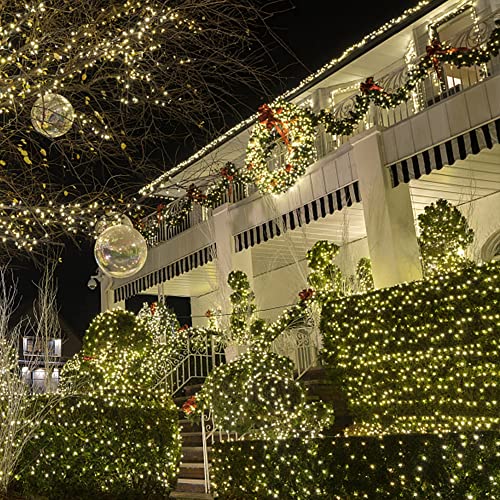 Twinkle Star 2 Pack Christmas Clear Outdoor Lights, White Wire 150-count Lights 120V UL Certified Incandescent Mini String Light, Connectable for Xmas Tree Home Patio Holiday Party Garden Decorations