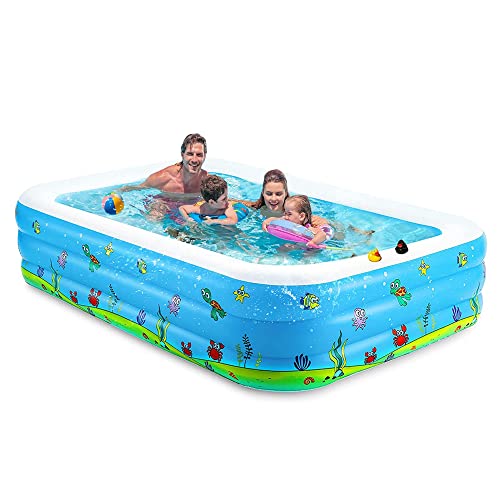 Inflatable Swimming Pool, TUBYIC Swimming Pool, 108โ x69โ x24โ Full-Sized Family Inflatable Pools for Adults, Placed Room, Garden, Backyard, Outdoors Summer Water Party