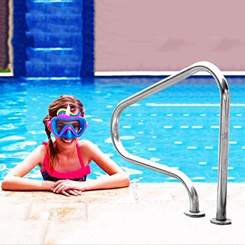 Pools Handrails Stairs Railing - Complete Kit ,304 Stainless Steel Swimming Pool Safey Handrail for Inground Pool Entrances Outdoor Spa Garden Backyard