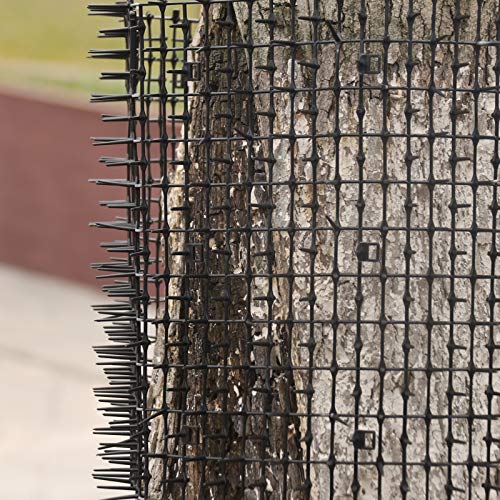 Hmyomina Cat Scat Mat with Spikes Prickle Strips Digging Stopper Pest Repellent Spike Deterrent Mat, 16 X 8 inch(12pack) and 8.FT