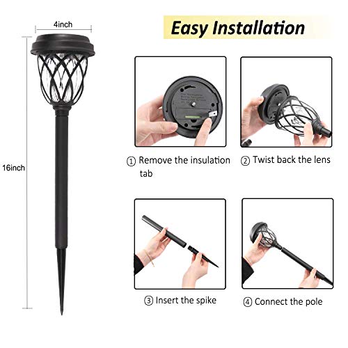 SuLethe Solar Pathway Lights Outdoor, 6 Pack Solar Powered Led Garden Lights, Waterproof Landscape Lighting for Patio, Lawn, Driveway, Walkway (Cold White)