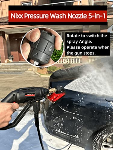 Snow Foam Cannon with 1/4 Inch Quick Connect Use to be Pressure Washer Sprayer Gun, 5-in-1 High Pressure Spray Nozzle Tips Car Wash Soap Attachment Kit, Foaming Cleaner Tool