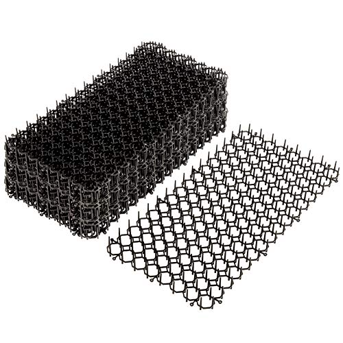 Hmyomina Cat Scat Mat with Spikes Prickle Strips Digging Stopper Pest Repellent Spike Deterrent Mat, 16 X 8 inch(12pack) and 8.FT
