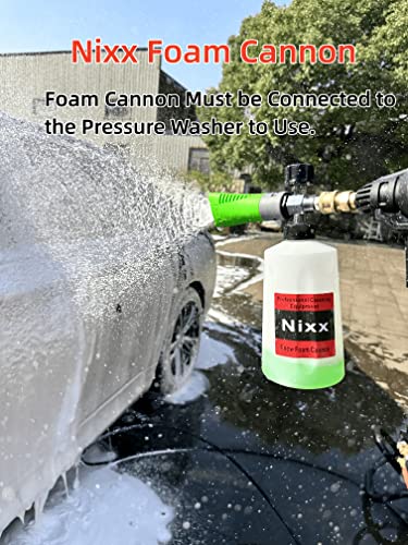 Snow Foam Cannon with 1/4 Inch Quick Connect Use to be Pressure Washer Sprayer Gun, 5-in-1 High Pressure Spray Nozzle Tips Car Wash Soap Attachment Kit, Foaming Cleaner Tool