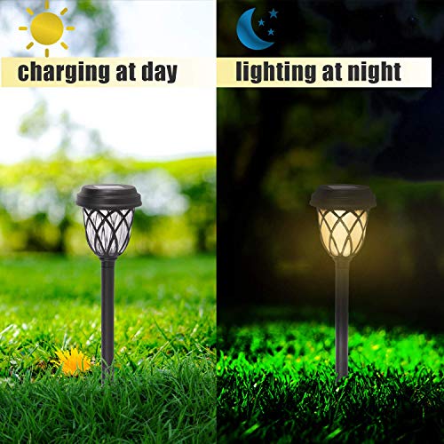 SuLethe Solar Pathway Lights Outdoor, 6 Pack Solar Powered Led Garden Lights, Waterproof Landscape Lighting for Patio, Lawn, Driveway, Walkway (Cold White)