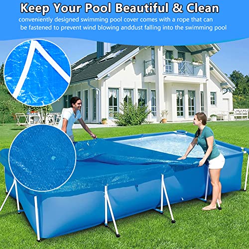 SGQCAR Rectangular Pool Cover, Fits 103in x 68.8in Rectangle Inflatable Swimming Pool Cover, Frame Pool Cover with Ropes, Dustproof Garden Outdoor Paddling Family Pools Protector 103 x 68.8inch