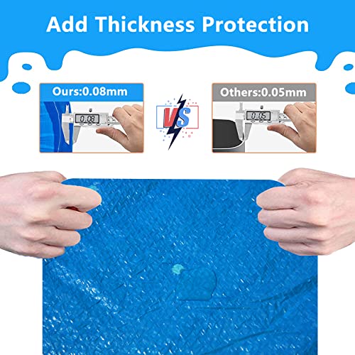 SGQCAR Rectangular Pool Cover, Fits 103in x 68.8in Rectangle Inflatable Swimming Pool Cover, Frame Pool Cover with Ropes, Dustproof Garden Outdoor Paddling Family Pools Protector 103 x 68.8inch