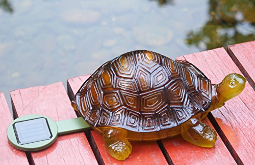 TIAAN 157808 Solar Powered LED Light Garden Decor,Turtle with LED Glowing Shell