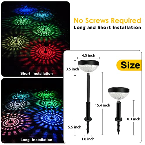 Chinco Star Bright Solar Lights Outdoor Waterproof 6 Pack Solar Outdoor Lights Kits LED Source Two Light Modes Patio Decorations Solar Garden Lights for Patio/Yard/Lawn/Walkway