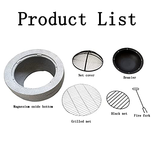 LEAYAN Garden Fire Pit Grill Bowl Grill Barbecue Rack Backyard Patio Garden Fireplace BBQ Grill Firepit Bowl Outdoor Fire Pit Table Outdoor Heaters & Fire Pits with Grill Grate