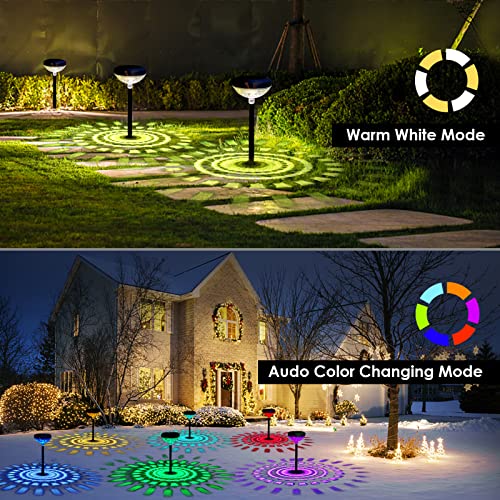 Chinco Star Bright Solar Lights Outdoor Waterproof 6 Pack Solar Outdoor Lights Kits LED Source Two Light Modes Patio Decorations Solar Garden Lights for Patio/Yard/Lawn/Walkway