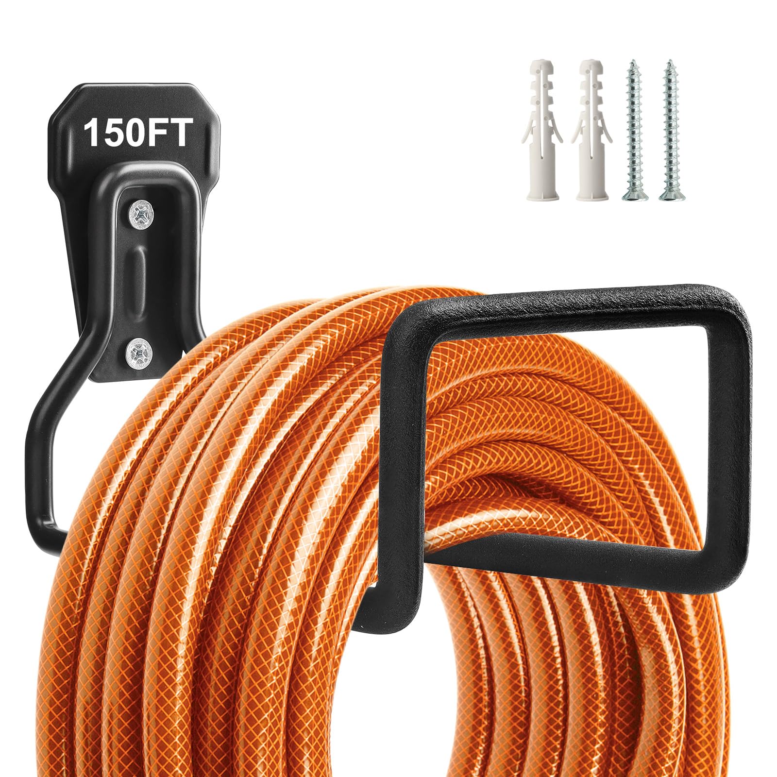 Zitalupy Garden Hose Holder, Heavy Duty Garden Hose Reel Wall Mount Water Hose Holder for Outdoor, Outside Yard & Garden, Garden Hose Storage for Water Hose, Extension Cords