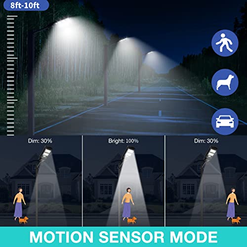 Solar Street Lights Waterproof 144LED 9000 Lumens IP65 Solar Security Flood Light Dusk to Dawn Solar Powered Lamp with Motion Sensor and Remote Control for Garden, Pathway