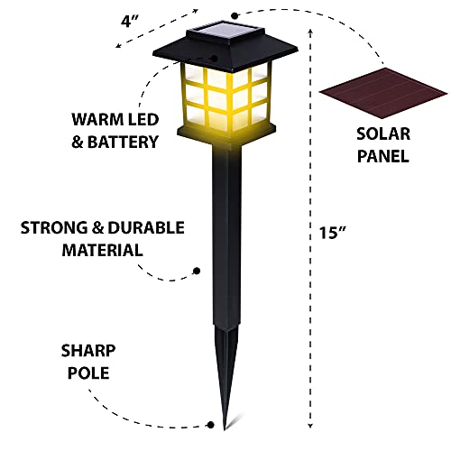 Zone Tech Outdoor Solar Powered Light – LED 12 Pack Bright Premium Quality Rain-Proof Walkway Path Patio Yard Lawn Garden LED Lamp (12 Pieces)