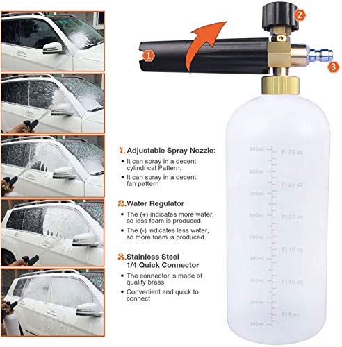 SZSXHX S300 Foam Cannon Gun 3000 PSI High Pressure Washer Foam Wash Gun Car Washer Gun With 7 nozzles
