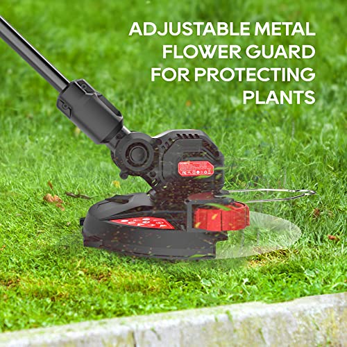 Ecomax 12" Cordless String Trimmer & Edger, 18V Electric Weed Wacker with 2Ah Battery and Charger, Lightweight Weed Eater, Edger Lawn Tool with 90 Degree Adjustable Head for Yard and Garden, ELG03