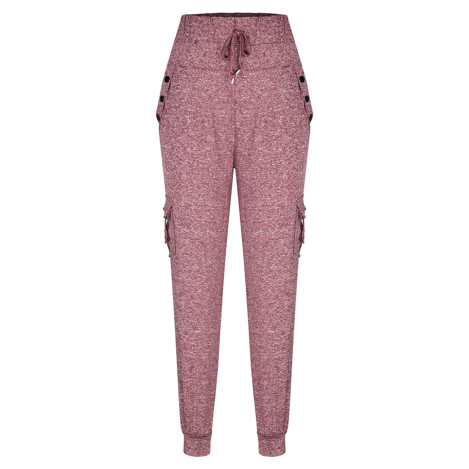 SMIDOW Womens Baggy Sweatpants with Pockets Drawstring Elastic Waist Cropped Jogger Running Pants Comfy Lounge Capris Petite Sweatpants for womenPink
