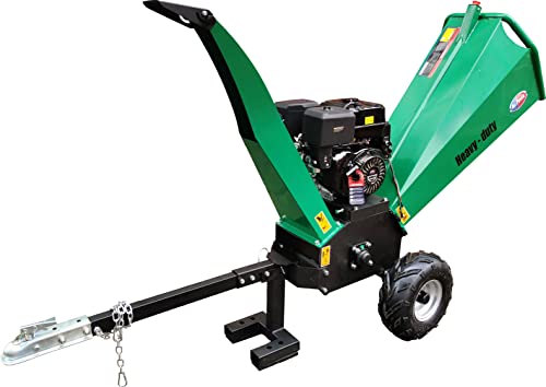 All Power America APWC420E Heavy Duty Durable Chipper Shredder Mulcher w/Electric Start-Max 6" Inch Wood Diameter Capacity Gas Powered, 15HP 420cc, Green