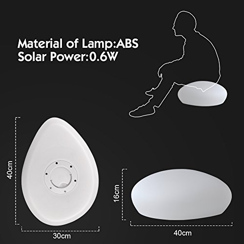 Blibly Solar Garden Lights Outdoor Glow Cobblestone Shape Lamp Garden Decor Light-White & RGB Lights Waterproof Landscape Night Lights for Lawn/Patio/Path