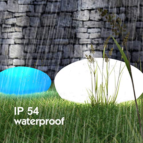 Blibly Solar Garden Lights Outdoor Glow Cobblestone Shape Lamp Garden Decor Light-White & RGB Lights Waterproof Landscape Night Lights for Lawn/Patio/Path