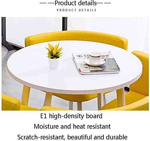 Conference Reception Room Coffee Table with Chair, Nordic Reception Desk and Chair Combination Negotiation Table and Chairs Shop Meeting Table and Chairs Office Round Table Wooden Table ( Color : Pink