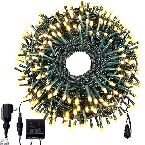 ROYAMY Outdoor Christmas String Lights 300 LED 105ft, IP55 Waterproof UL Certificated Suitable Outdoor Indoor Fairy Lights Halloween Garden Patio Wedding Trees Parties Decoration Warm White
