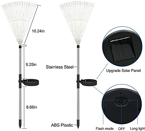 Solar Garden Lights, 4 Pack Solar Firework Lights Waterproof 105 LED Solar Garden Decorative Lights with 2 Lighting Modes DIY Landscape Lights for Garden Pathway Lawn Patio Decor (Warm White)