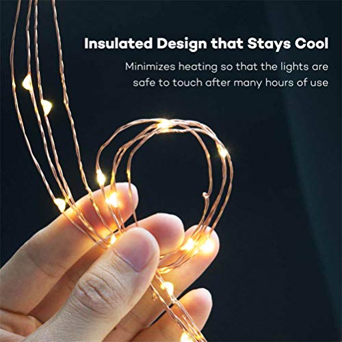 220LED Upgrade Solar Fairy Lights Outdoor Waterproof,11 Strand Solar Firefly Bunch Lights with 8 Flashing Modes Solar Waterfall Lights, Solar Watering Can Lights Garden Tent String Light (Warm White)