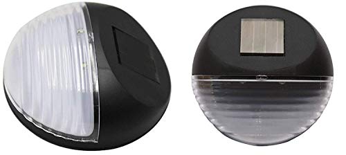 Lxcom Lighting Solar Powered Wall Lights 4 Pack Solar Power Fence Lights Outdoor Solar Stair Lights 2 LED Step Light Wall Mount Garden Path Step Lights for Garden Fence Walkways Stairways Path Pathway